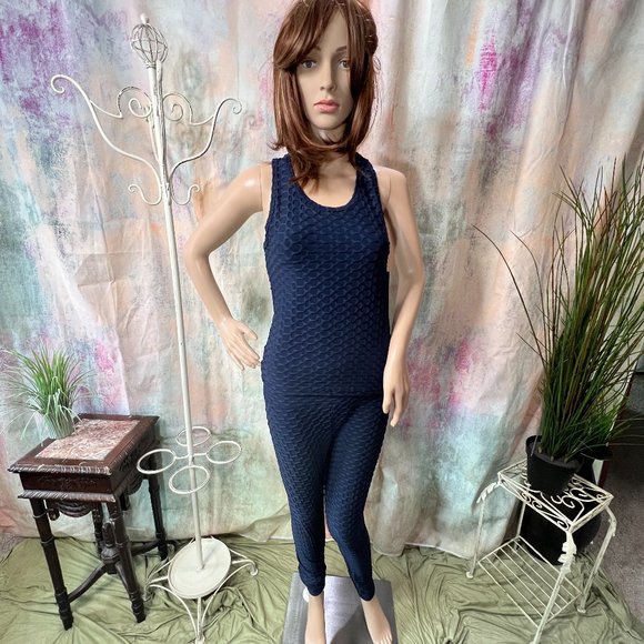 New Mix | Pants & Jumpsuits | New New Mix 2 Piece Navy Cotton Blend ...